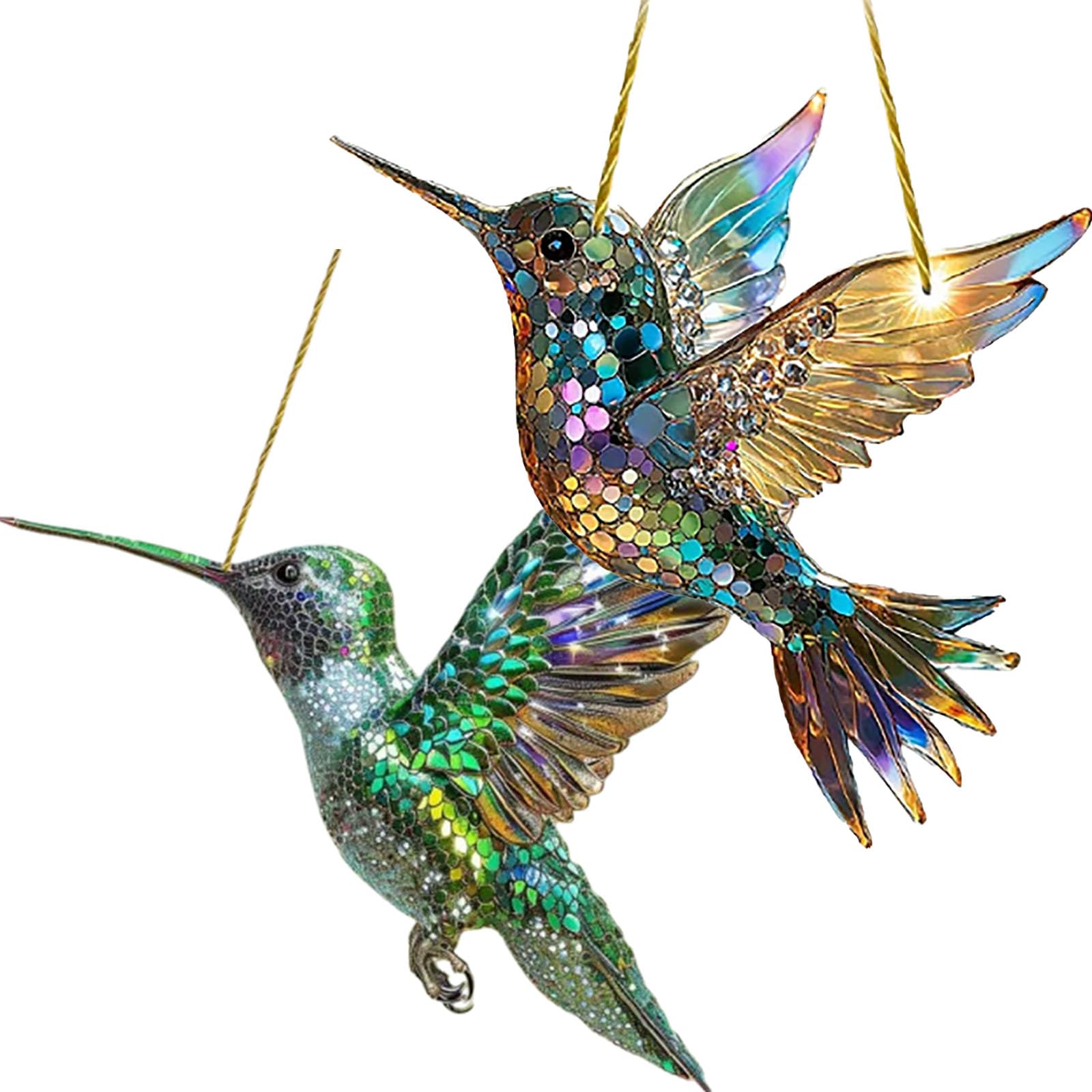 Lot de 2 décorations en forme de colibri, décorations à suspendre en ...