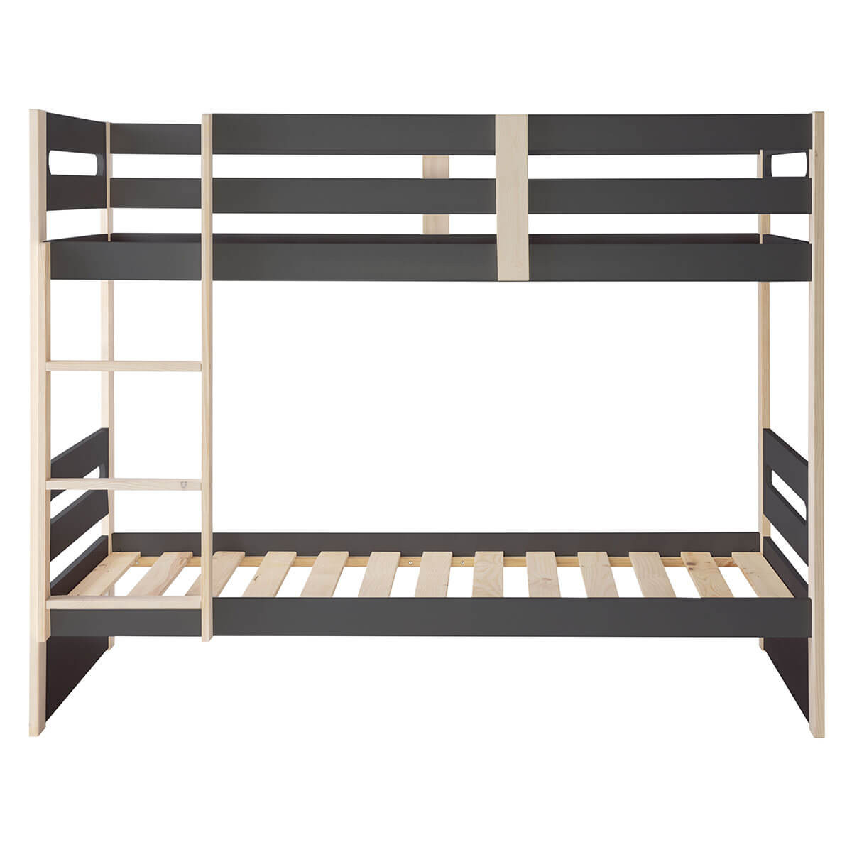 PERAUD - Lits Superposés 90x190cm Gris Anthracite et Naturel | Leroy Merlin