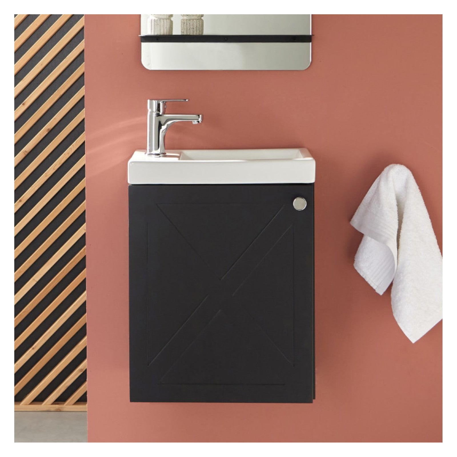 Meuble lave-mains AVA Noir carbone | Leroy Merlin