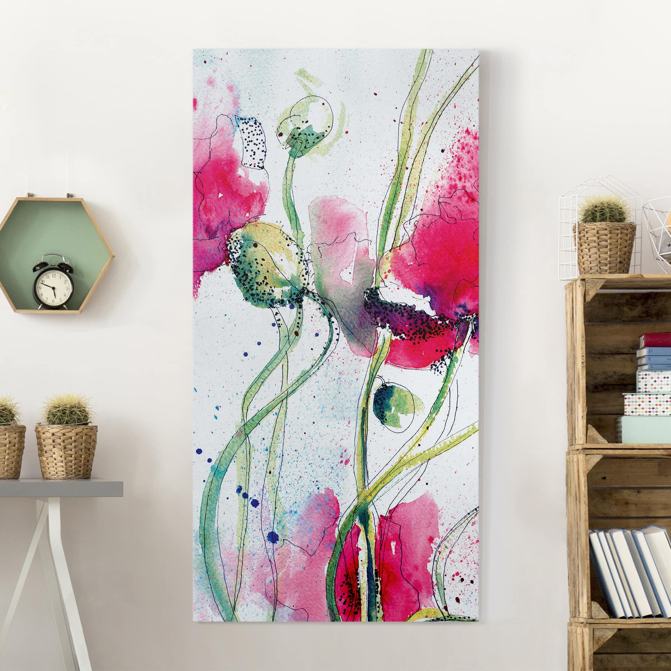 Impression sur toile tableau sur toile châssis violet botanique fleur ...