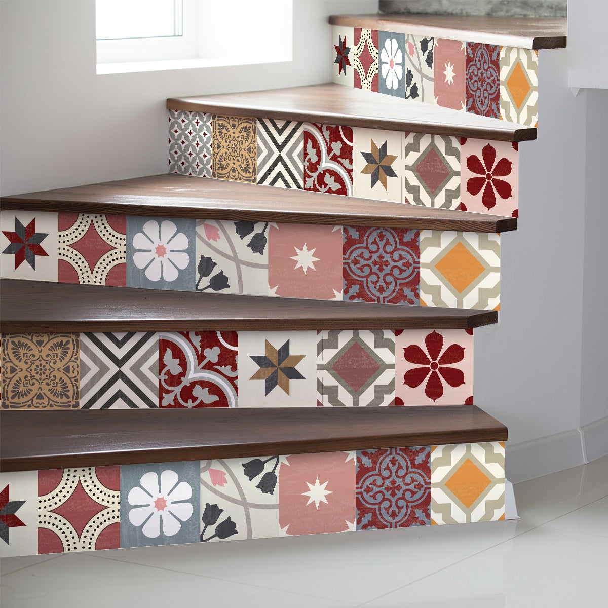 Stickers adhésifs escalier carrelages contremarche - GEOLINA - 2 bandes ...