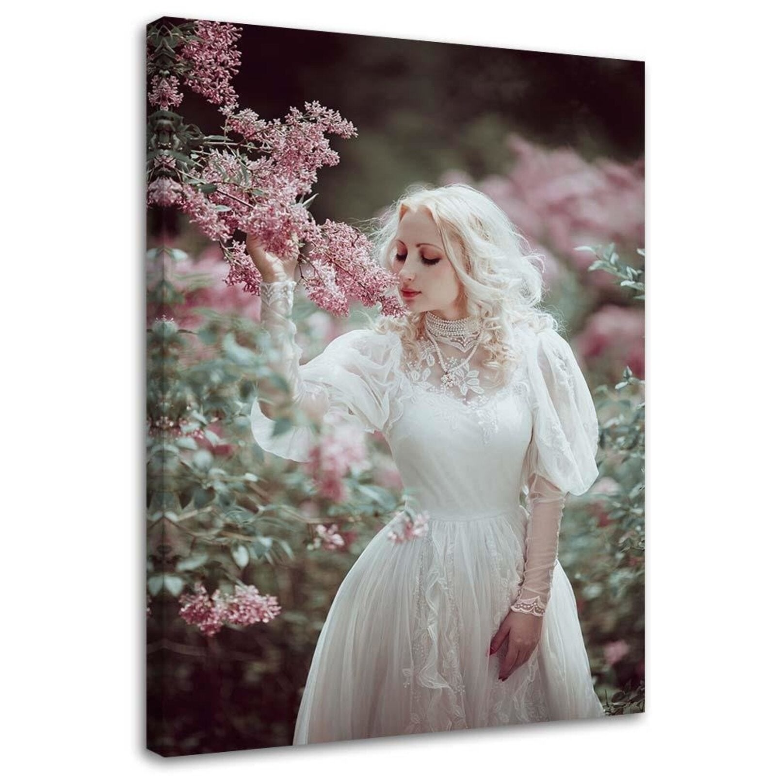 Tableau femme dans le jardin fleuri - 50 x 70 cm | Leroy Merlin