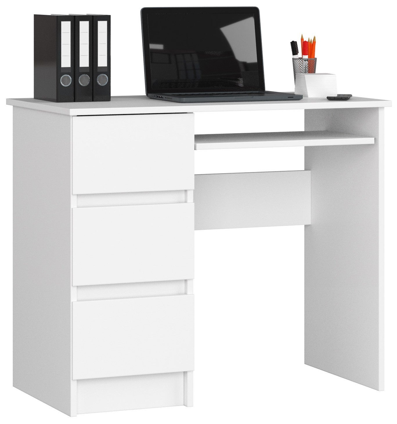 Bureau : 3 tiroirs, blanc, 90 x 77 x 50 cm | Leroy Merlin