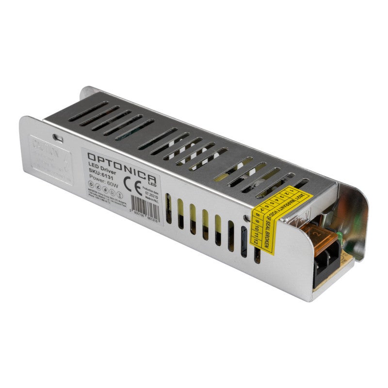 Alimentation LED Slim 60W - 12V 5A - Boîtier Aluminium - Optonica ...
