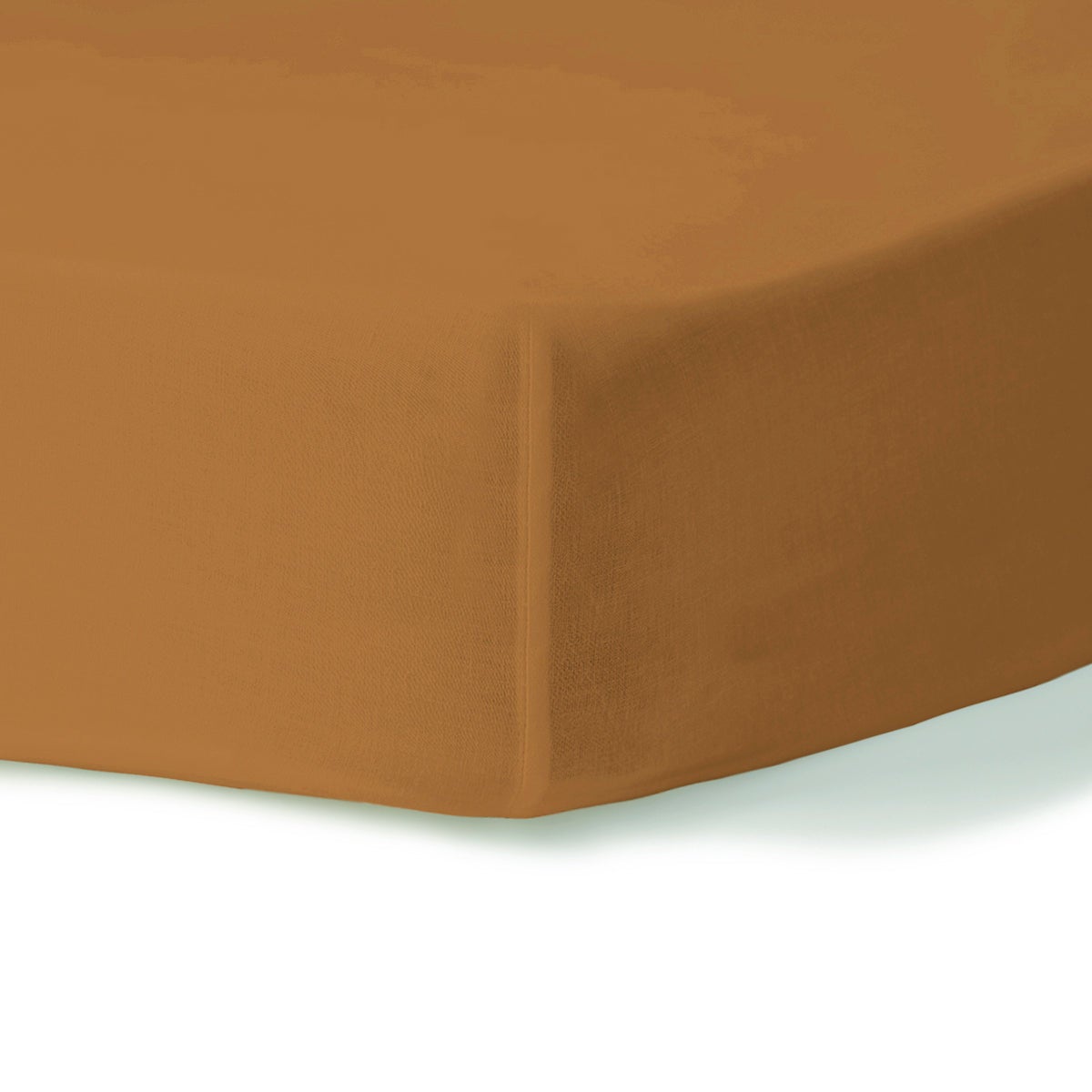 Drap housse percale de coton caramel NINA | Leroy Merlin