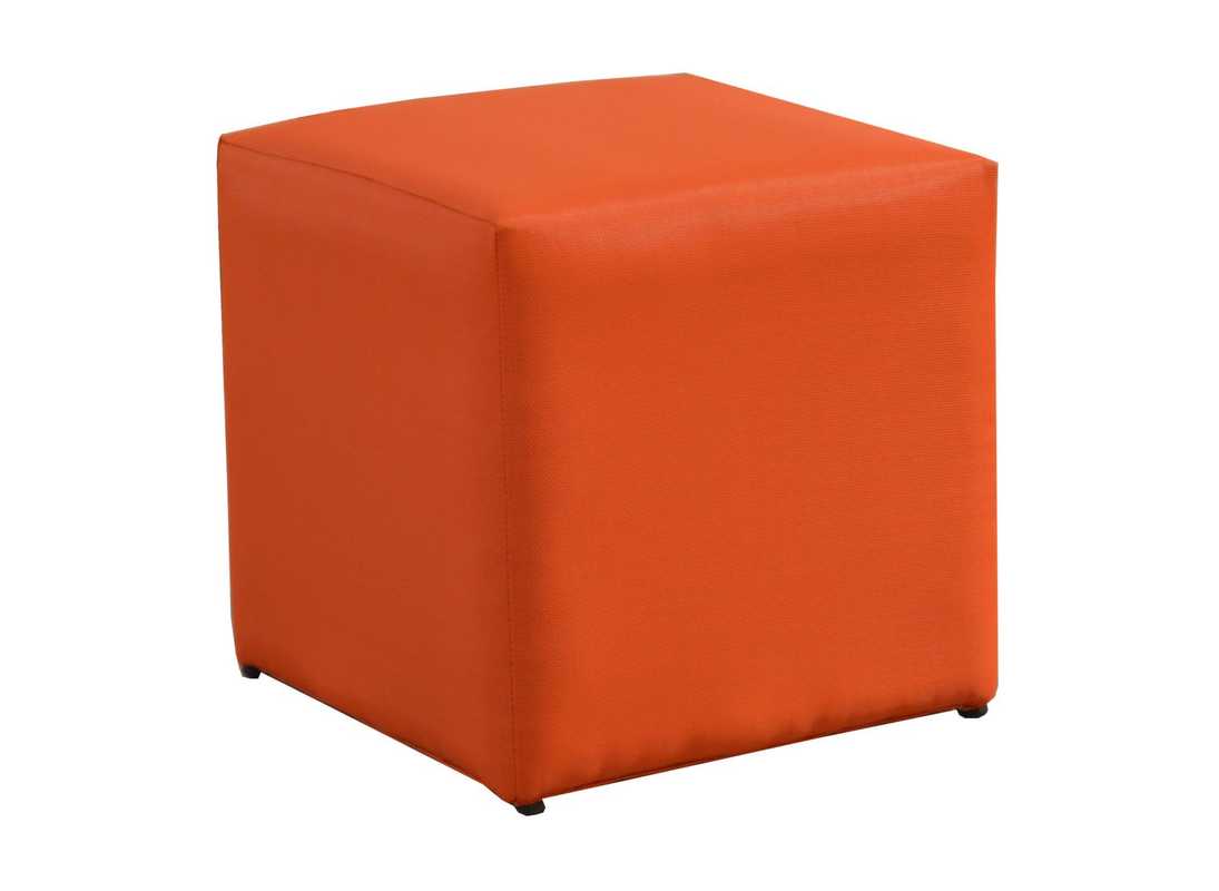 Taburete Puf Cub - 43 x 43 cm - Tela Paprika | Leroy Merlin