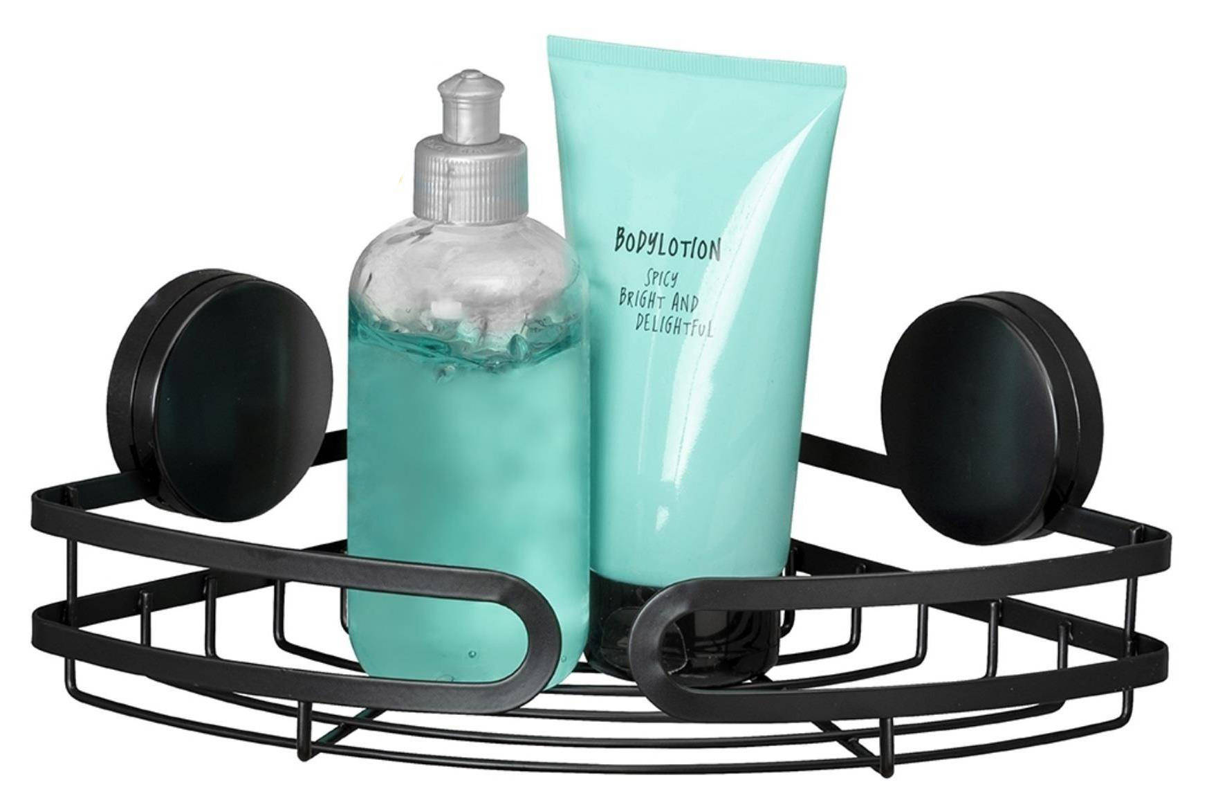 Étagère de douche PAVIA Static-Loc, coin, noir, Wenko, WENKO | Leroy Merlin