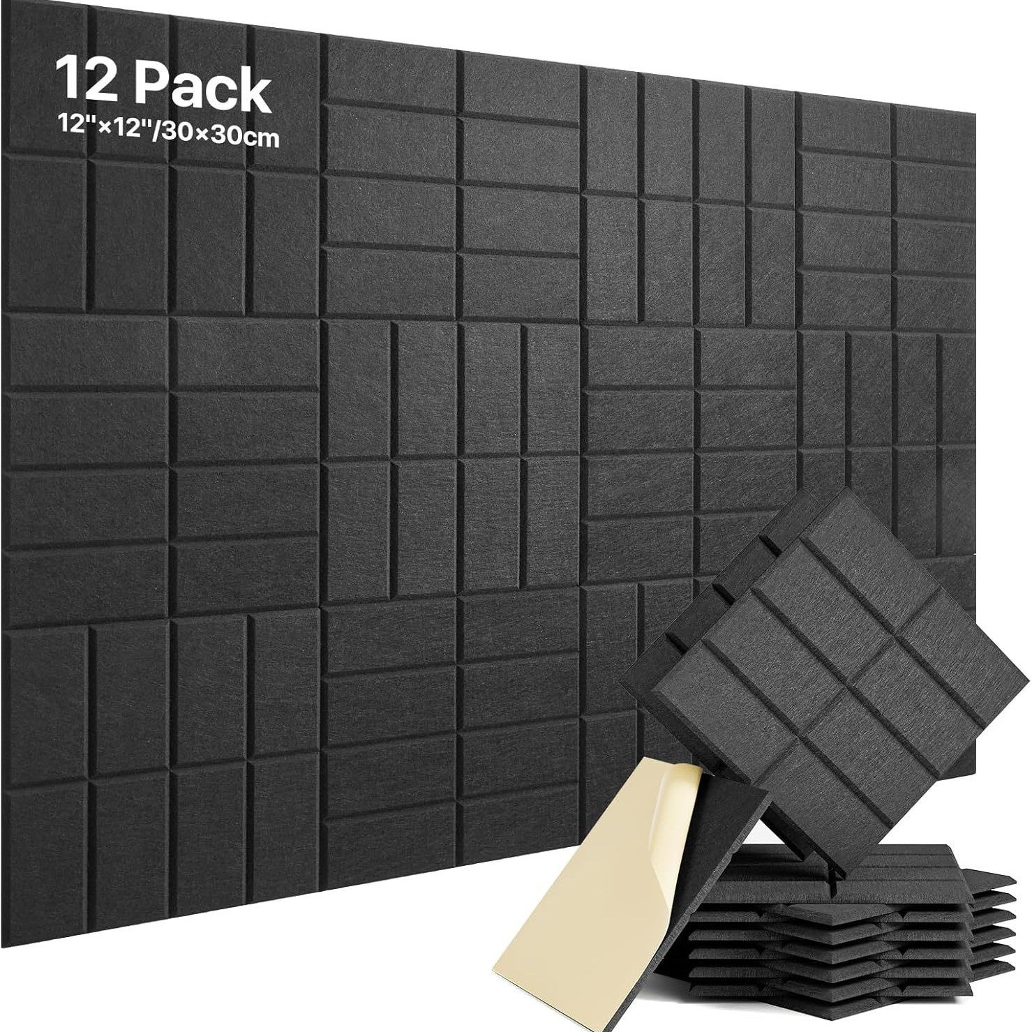 Panneau mural insonorisant en mousse, 12 pièces, moderne et minimaliste ...