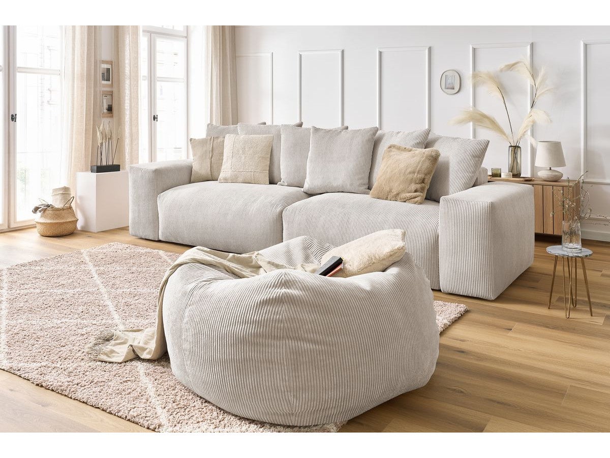 BOBOCHIC Canapé droit fixe 4 places ultra moelleux VOLTAIRE velours ...