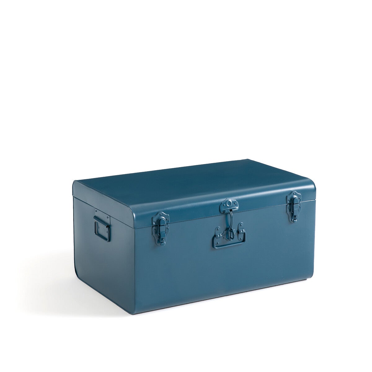 Malle de rangement en métal acier, Masa - Bleu de prusse - taille ...