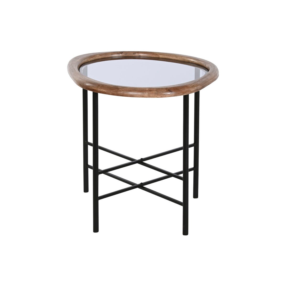 Table Basse Home ESPRIT Marron Noir Naturel Verre Bois d'épicéa 61 x 50 ...