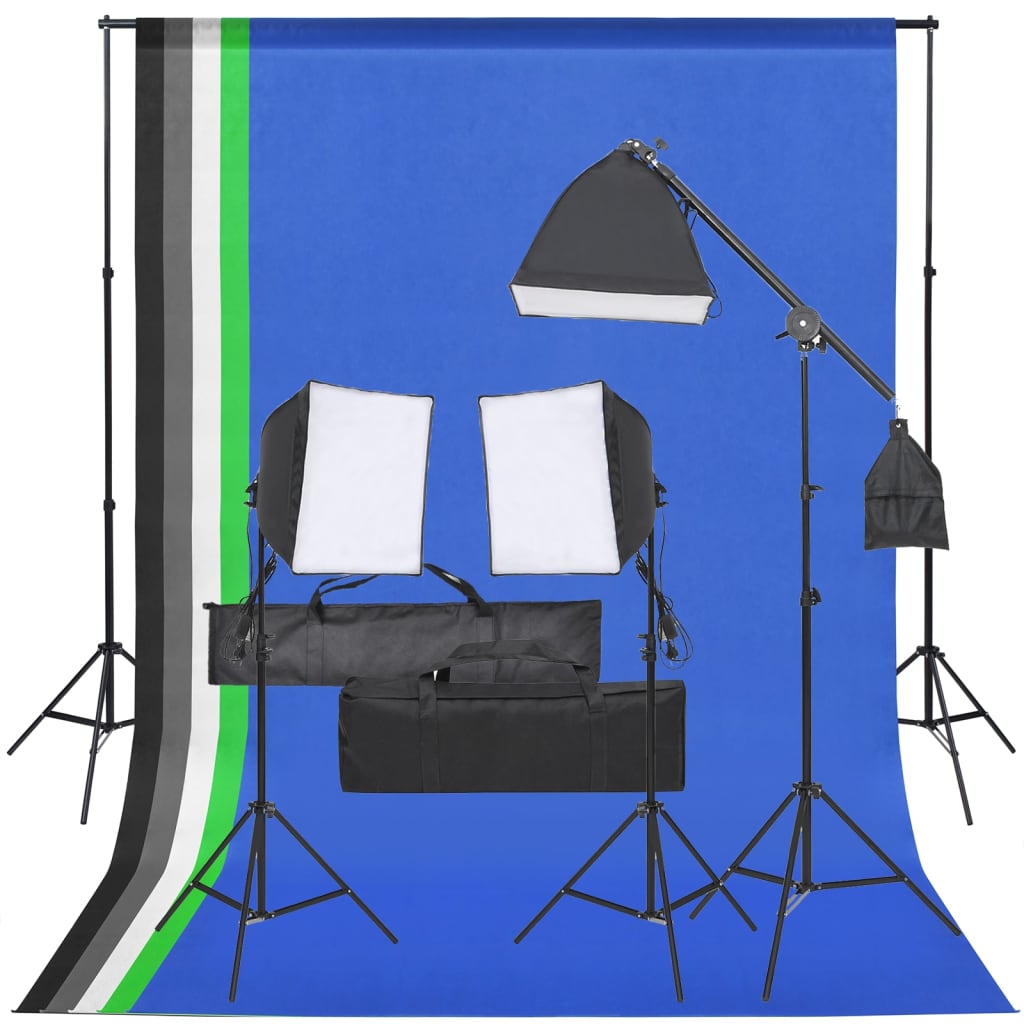 VidaXL Kit de estudio fotográfico con set de luces y fondo | Leroy Merlin