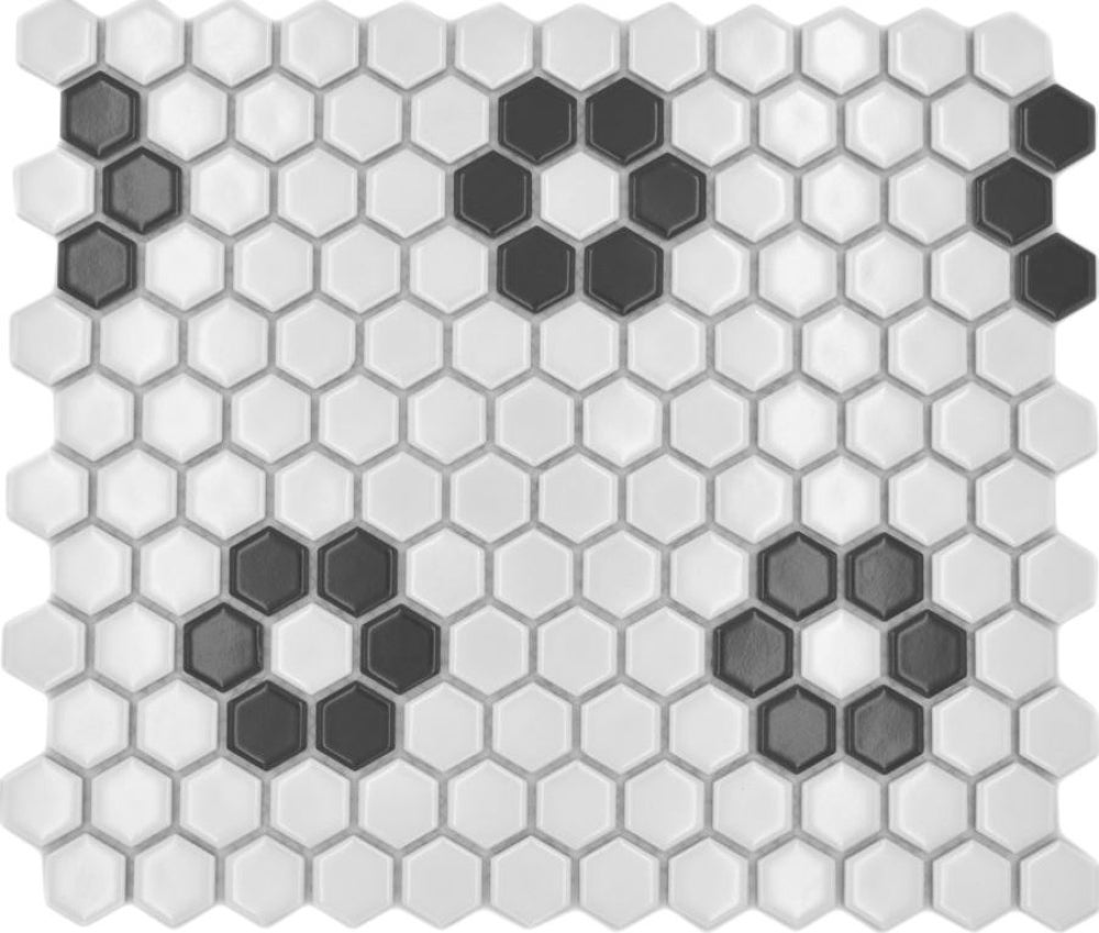 Carreaux de céramique mosaïque hexagonale blanc brillant - 11A-0113G ...