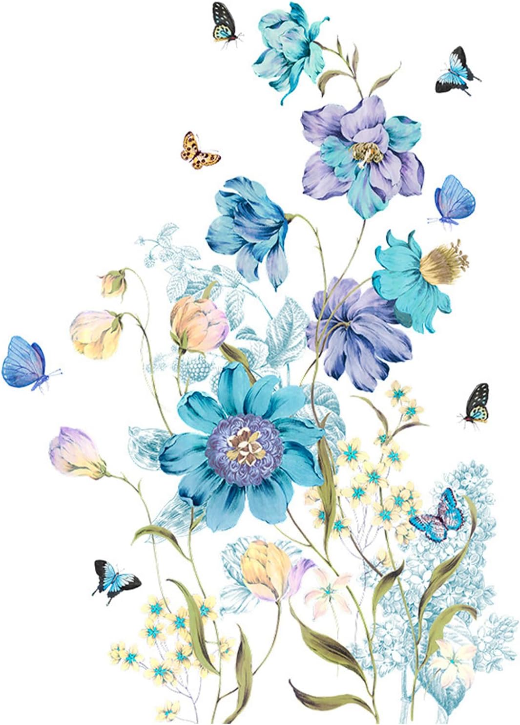 Stickers muraux pivoine, stickers muraux floraux vintage, décorations ...