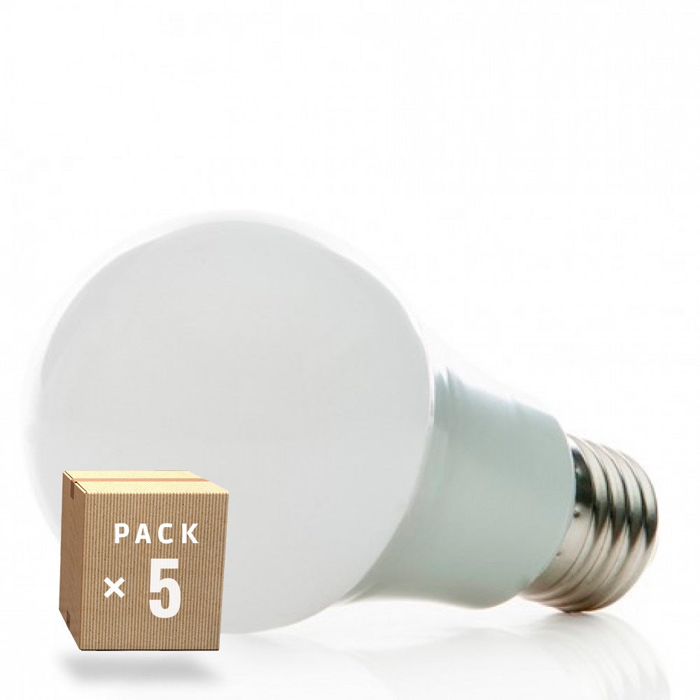 Pack de 5 Ampoules LED E27 7W 589Lm 2700ºK 40 000H [HO-ED-B3-E27-7W-WW-PK5-AP] | Leroy Merlin
