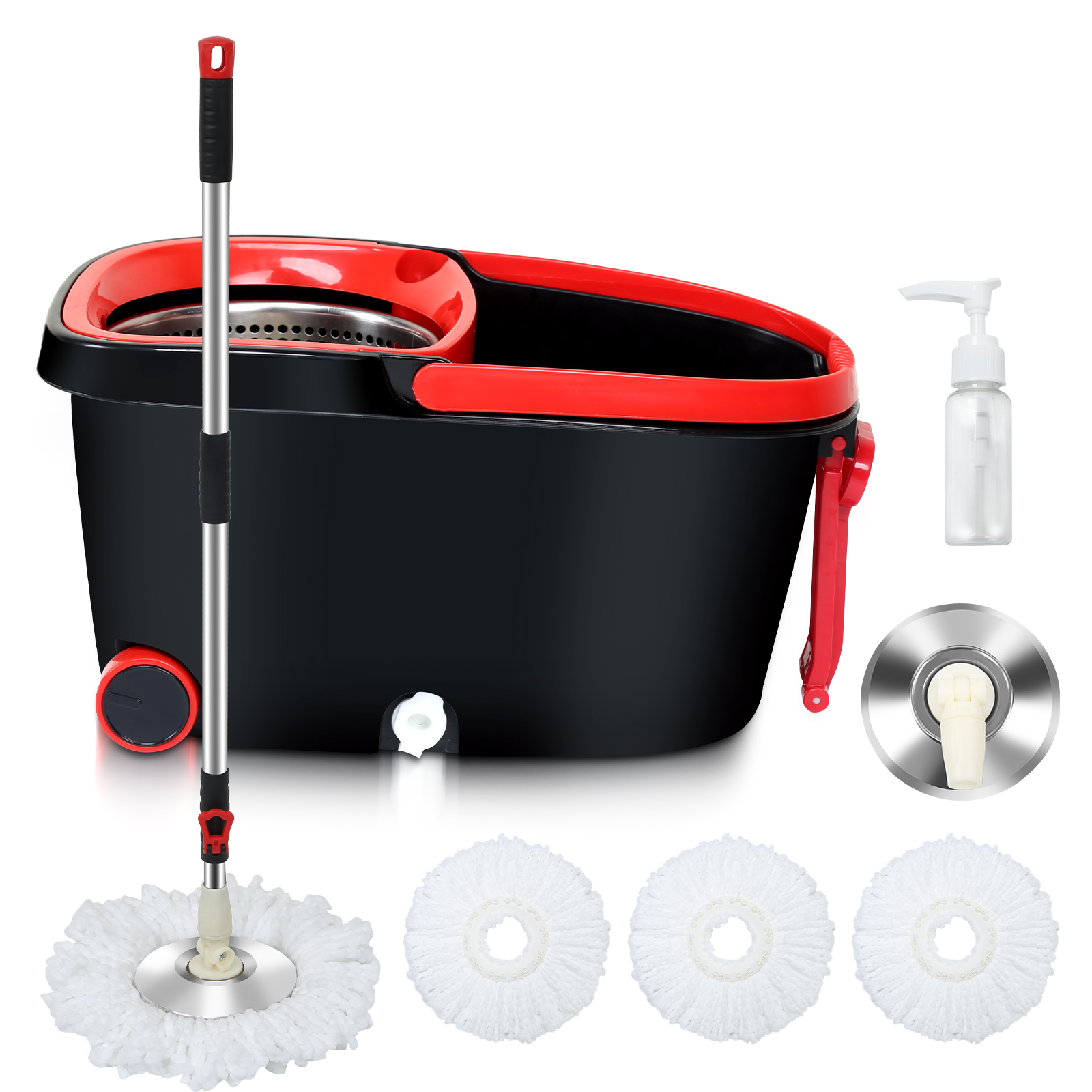 Floor Mop Turbo Wiper Mop Set con almohadillas de microfibra de 3 ...