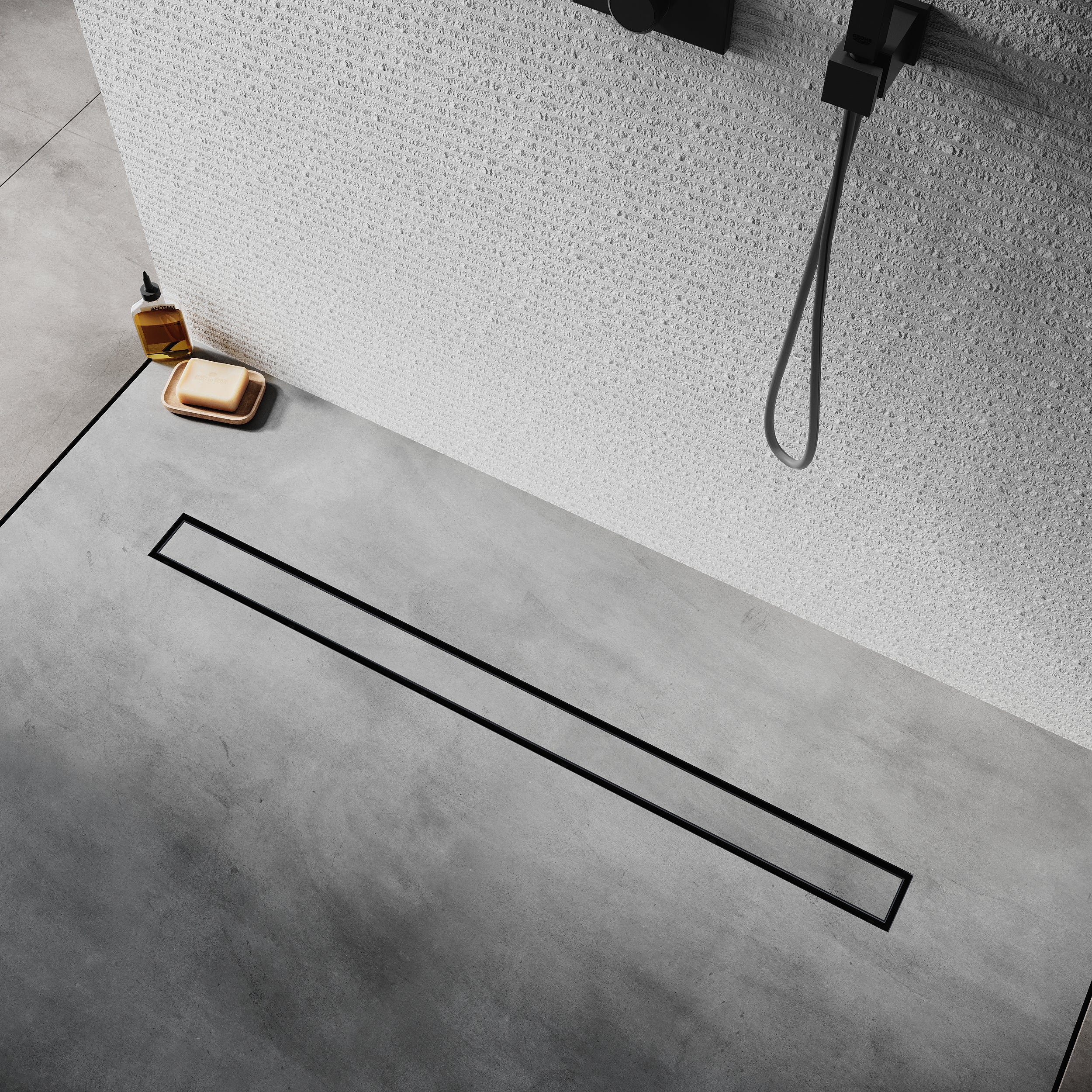 SIRHONA 360° Drain de Douche Noir 60cm, Hauteur Réglable | Leroy Merlin