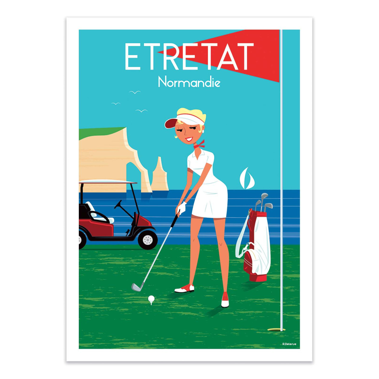 Affiche d’art 50 x 70 cm - Etretat Normandie - Raphael Delerue | Leroy Merlin