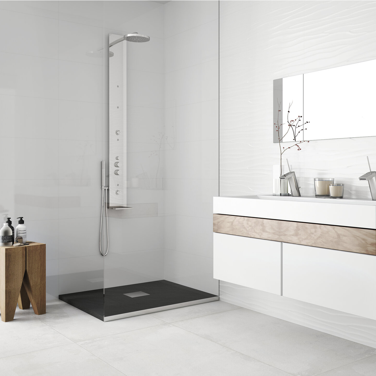 Carrelage mur Polar white brilliant 30x90 cm - Reflex Boutique | Leroy ...