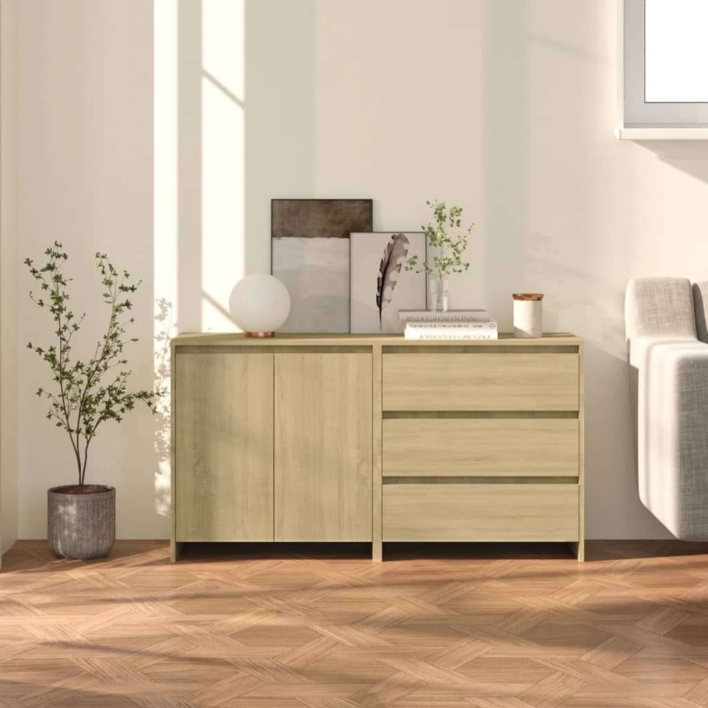 Buffets 2 pcs Chêne sonoma Bois d'ingénierie | Leroy Merlin