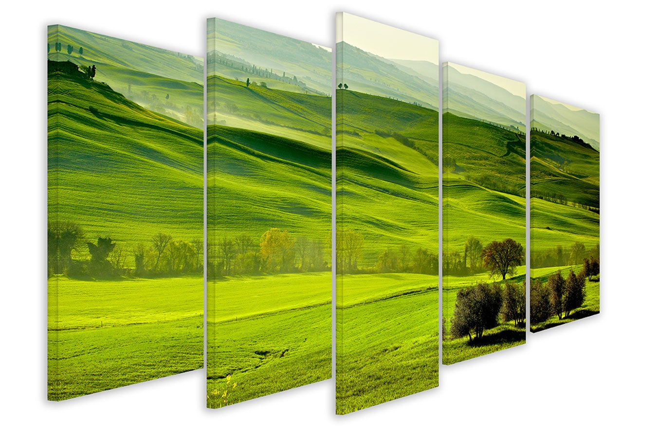 Tableau 5 parties Tableau photo toscane val d' orcia - 150x80 cm ...