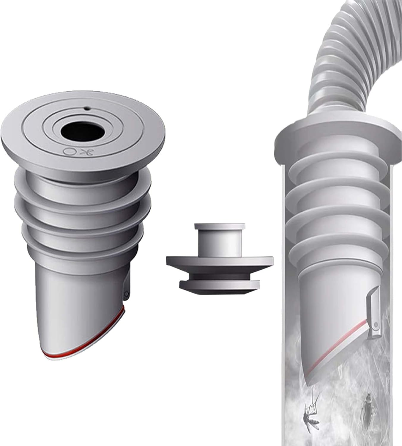 45-50mm Joint de Tuyau de Machine à Lave, Gris Bouchon Anti Odeur ...