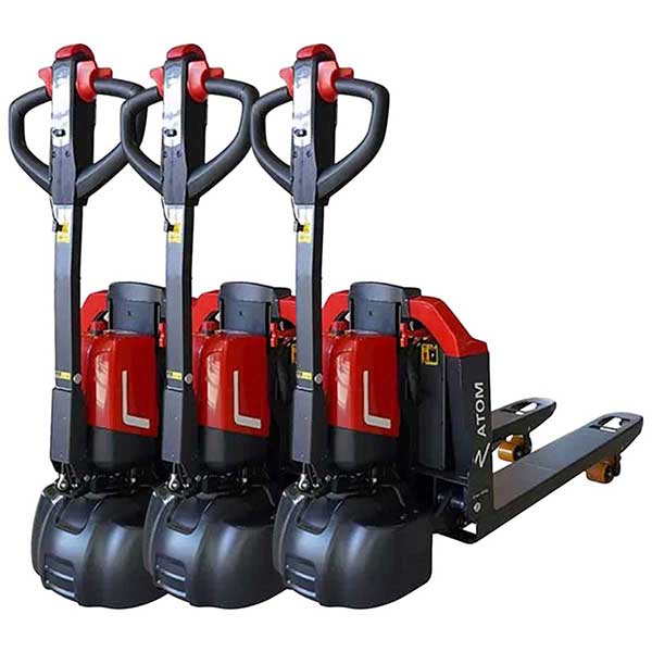 Lot de 3 transpalettes électriques avec recharge express 2h30 - Timon à ...