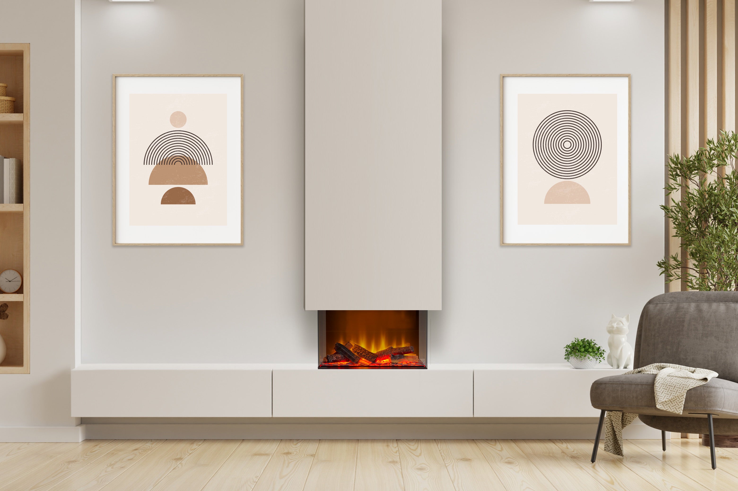 Cheminée électrique Acantha Aspire 50 Mur multimédia panoramique ...