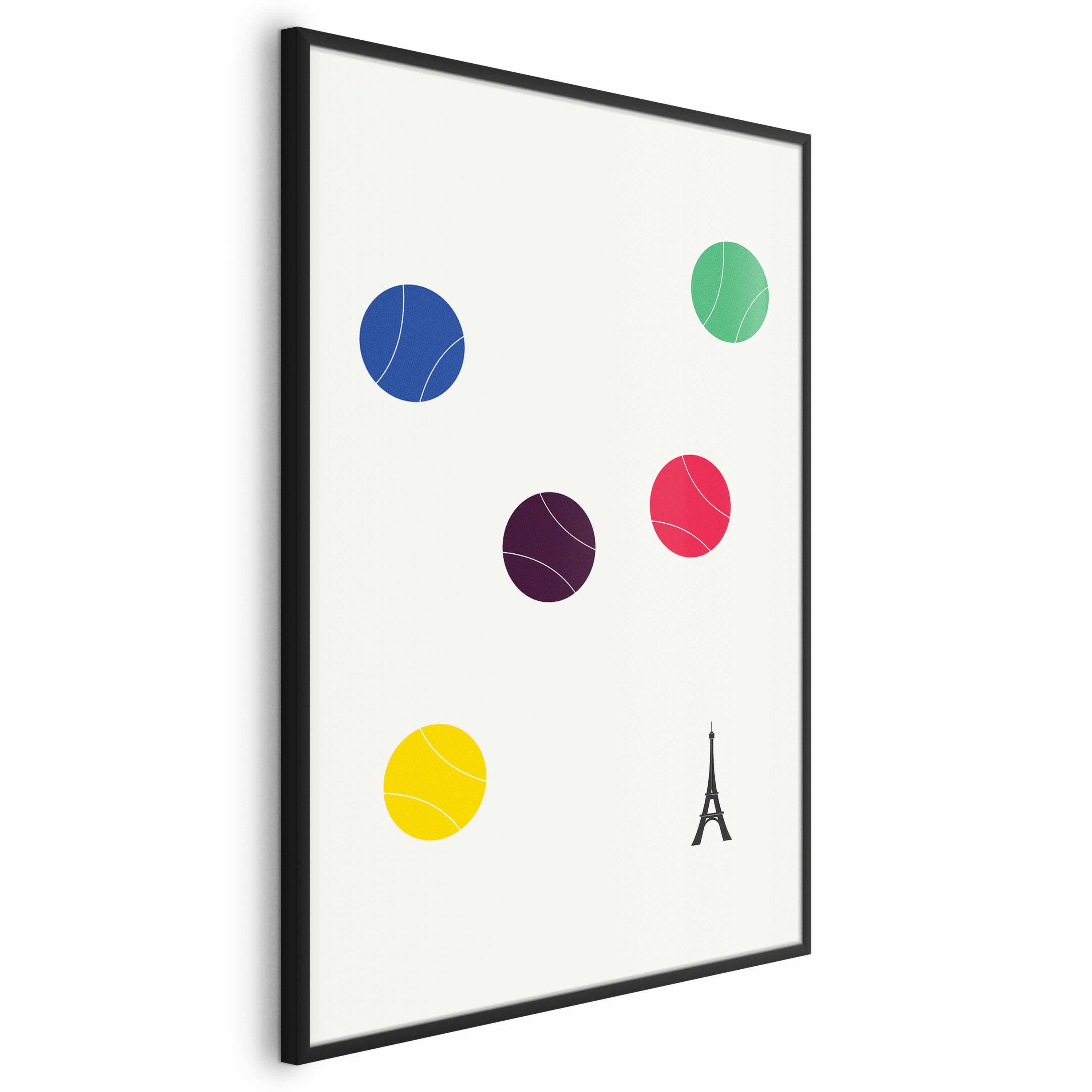 Exclusivité J.O -Poster - Tour Eiffel et balles de tennis colorées ...