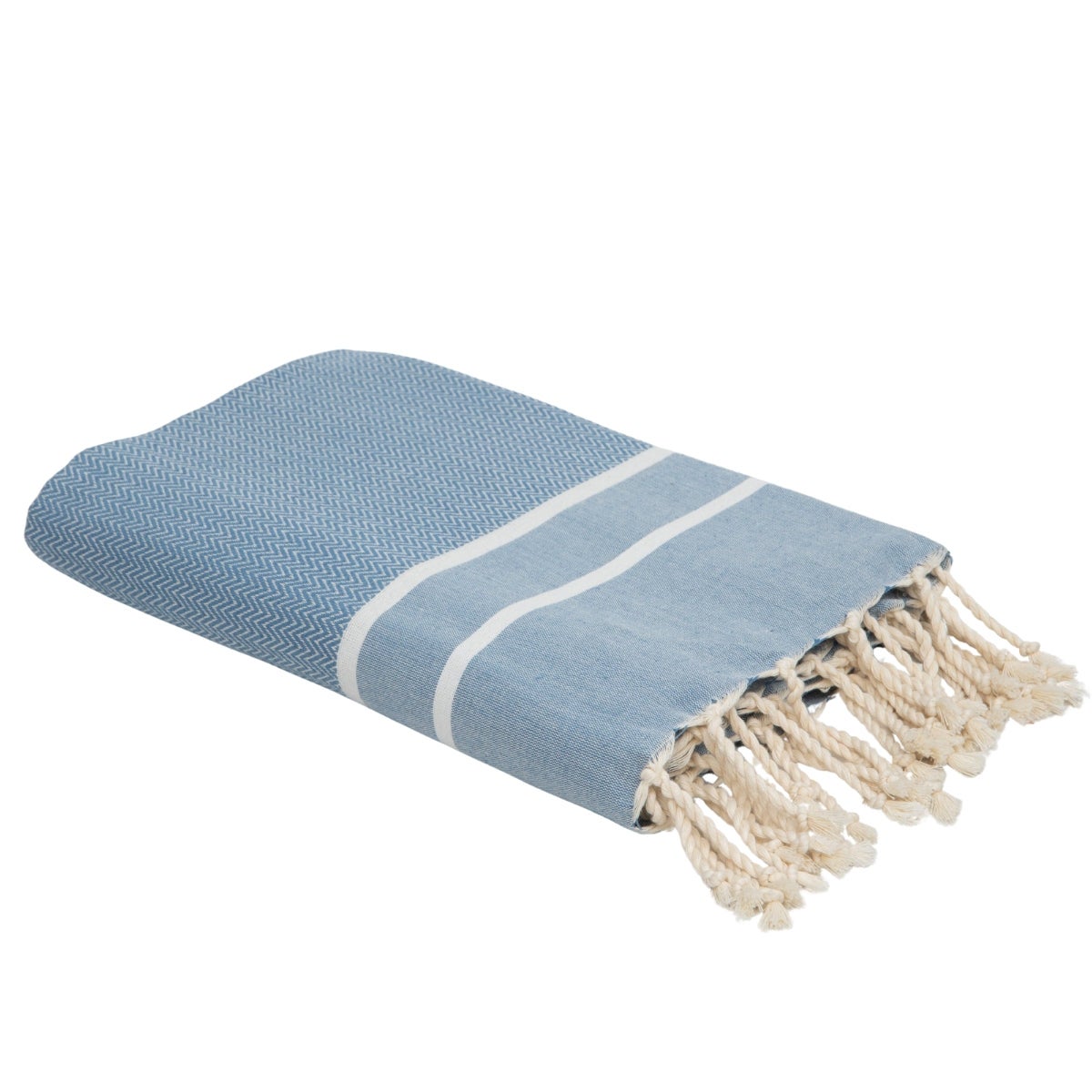 Fouta jacquard coton bleu orage | Leroy Merlin