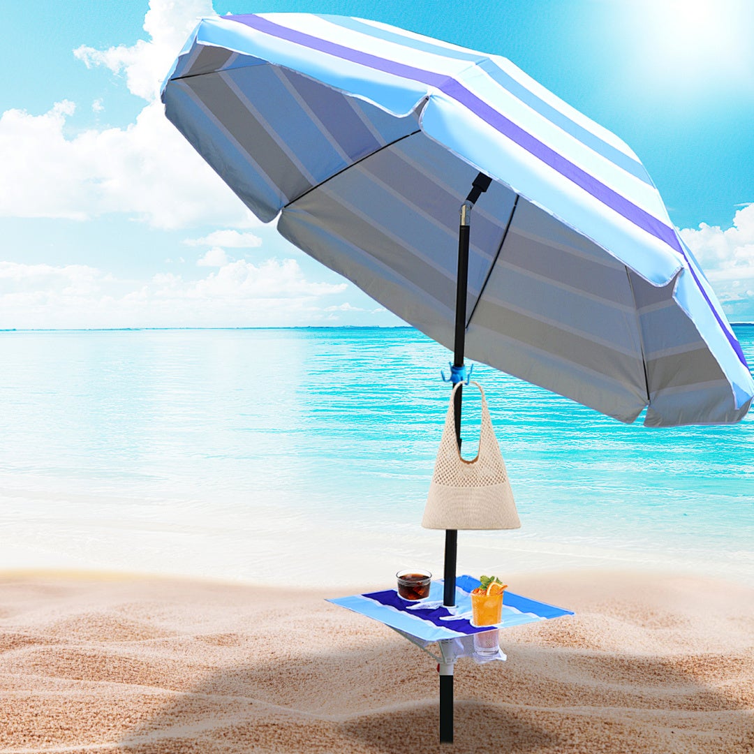 Parasol Jardin Plage UV50+ Ø2,13 m Inclinable 30° avec Table et Sac ...