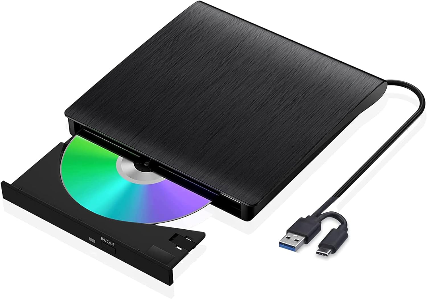 Lecteur CD/DVD Externe USB 3.0 et Type-C, Graveur DVD Portable pour PC ...