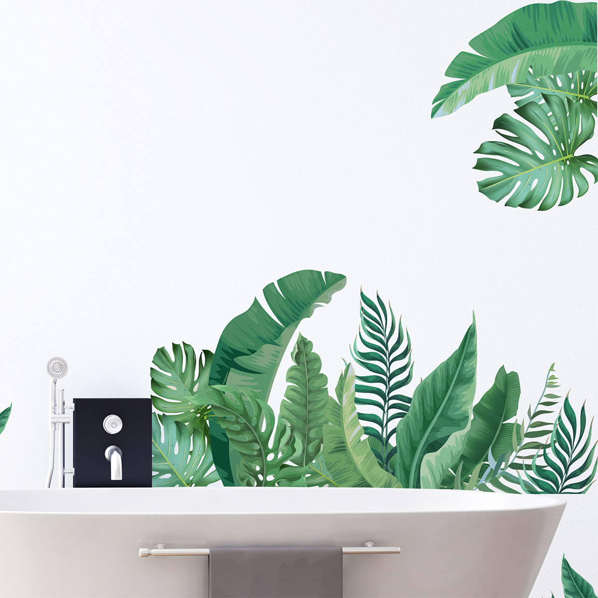 Stickers muraux | Sticker Mural Autocollant - NATURE ÉVENTAIL DE FEUILLES TROPICALES - adhésifs ...