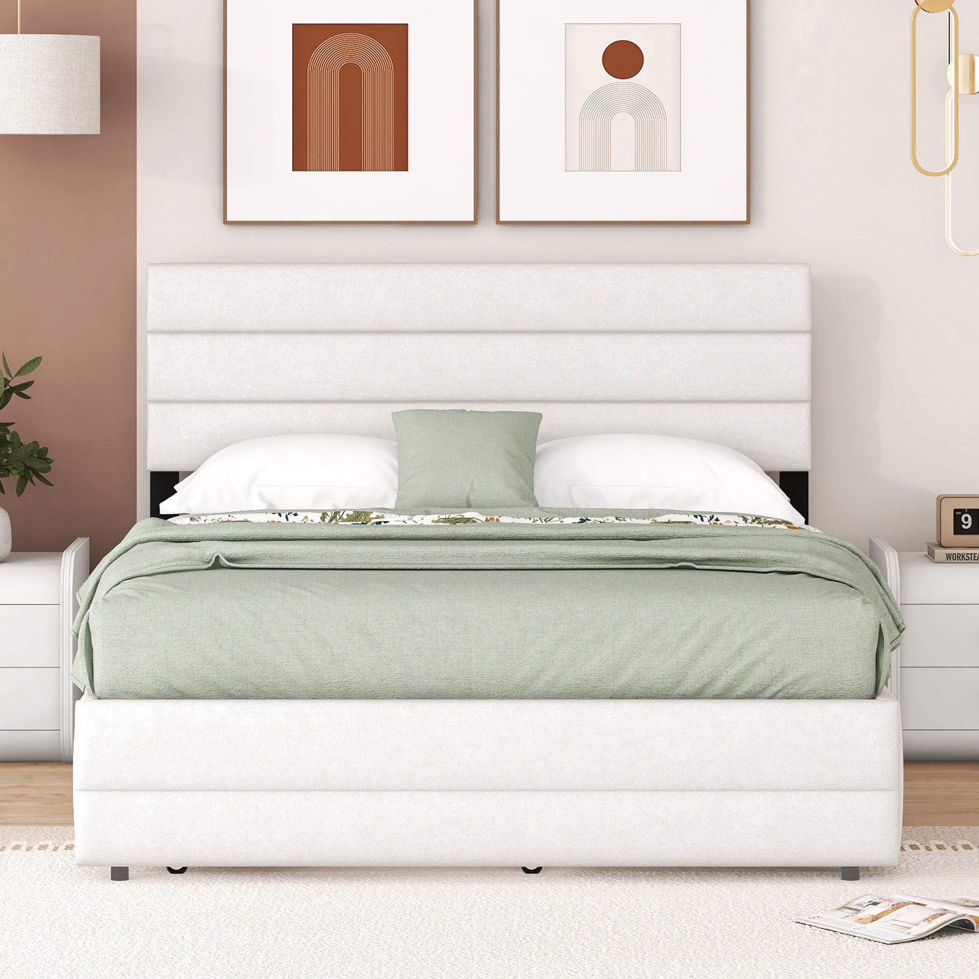 Lit plateforme 140 x 200 avec broche pour deux personnes et deux ...