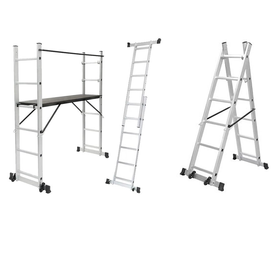 Scala Multifunzione 4 in 1 Alluminio con Piattaforma Pieghevole con ...
