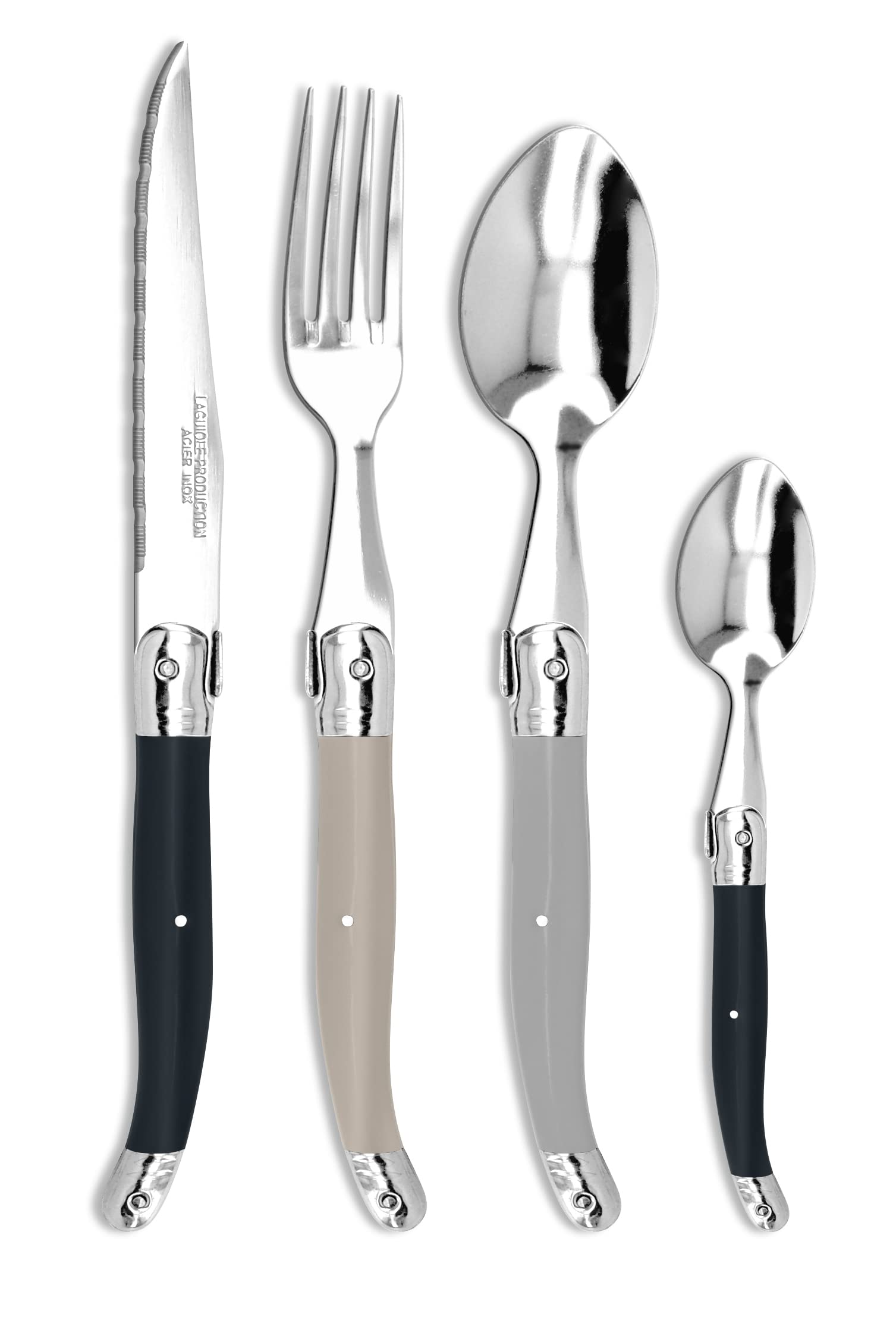 Laguiole Production - Set di posate da tavola in acciaio inox e ABS per ...