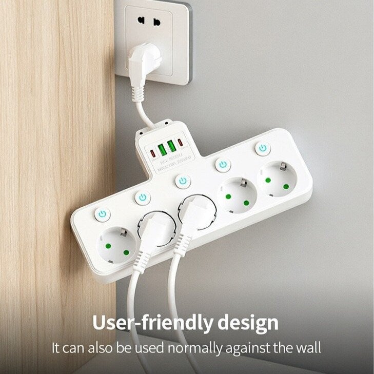 Enchufe europeo estándar - Regleta multifunción USB-C - color negro ...