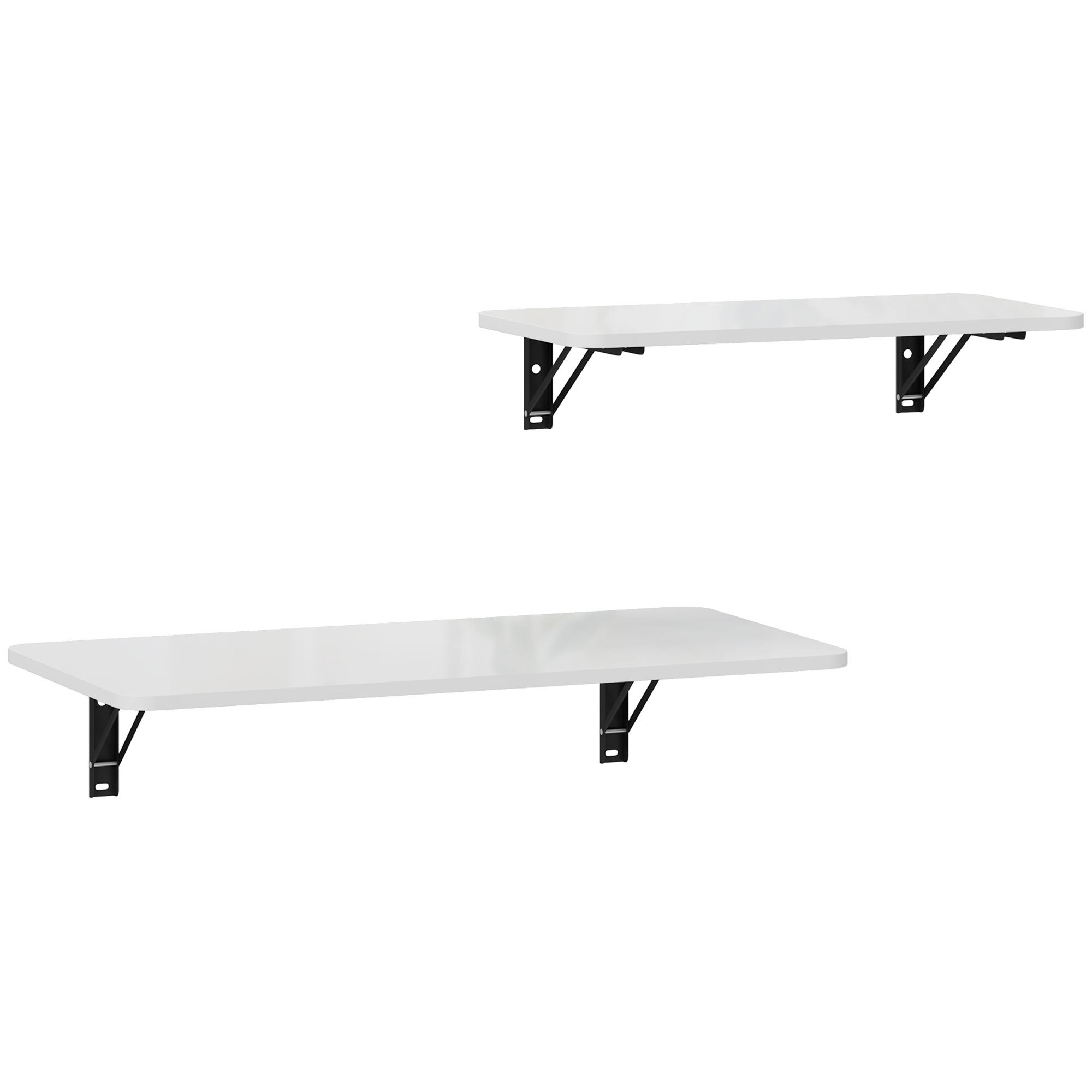 Lot de 2 tablettes murales rabattables noir blanc laqué | Leroy Merlin