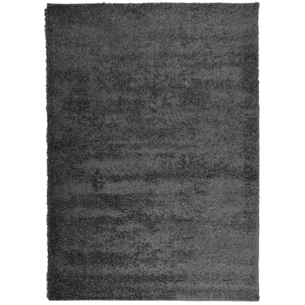 Tapis Salon | Tapis Chambre | Tapis shaggy à poils longs moderne anthracite 200x280 cm CFW66107 ...