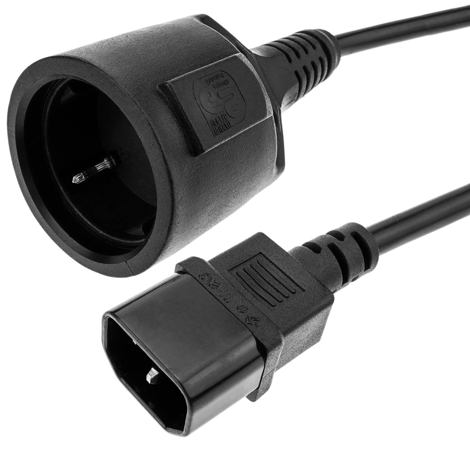 Cavo di alimentazione nero 0,4 m C14 maschio-Schuko femmina | Leroy Merlin