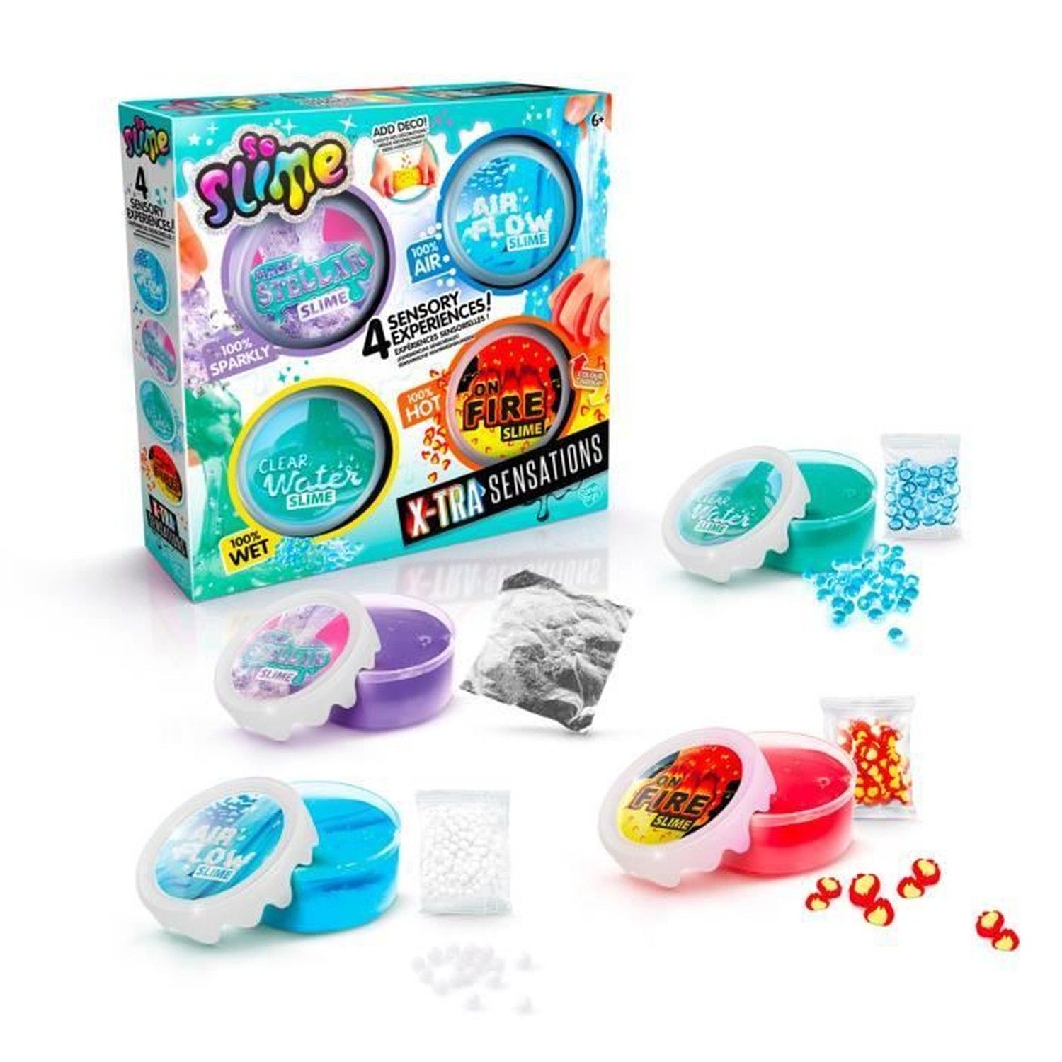SO SLIME DIY - Xtra Sensation Multipack- avec 4 slimes à sensations et ...