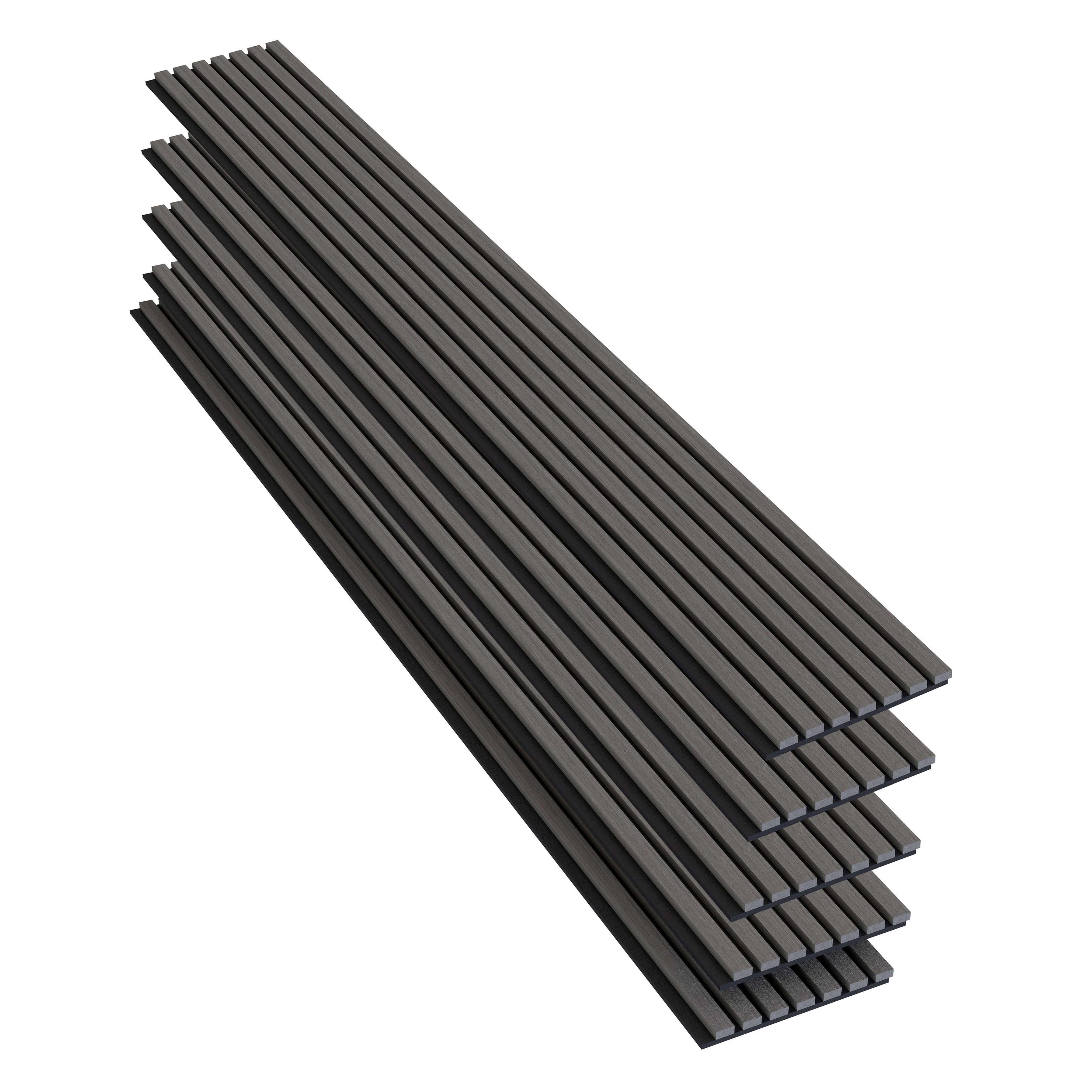 Lot de 5 - Ep. 21mm - 260 x 30cm - Chêne gris - Panneaux muraux ...