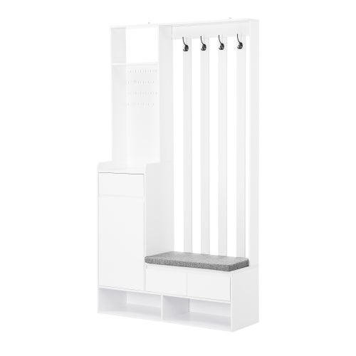 Garde-robe d'entrée multifonctionnelle avec banc de rangement rembourré ...