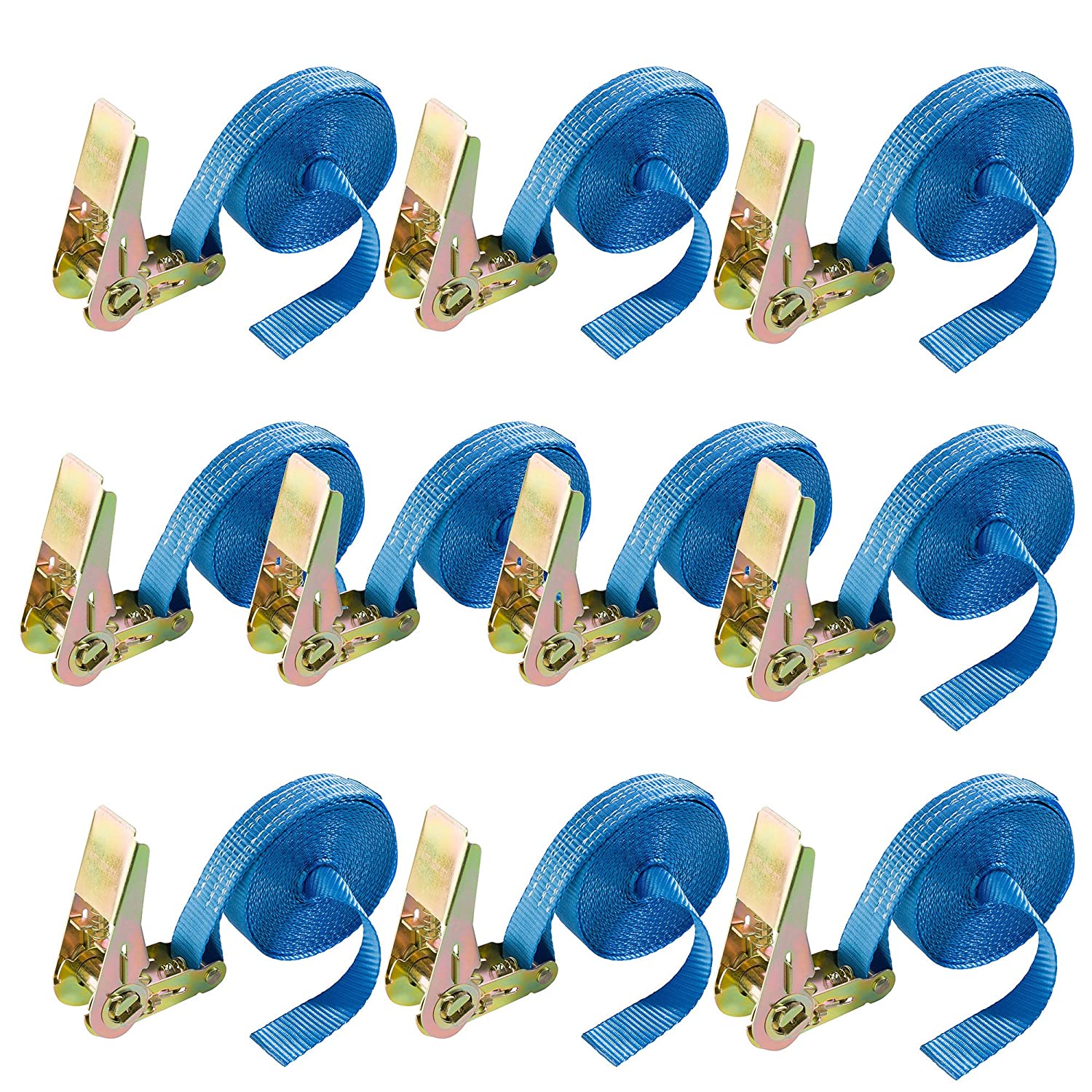 AREBOS 10 x Sangle d'Arrimage | 6m x 25mm | 800 daN | en Une Partie ...