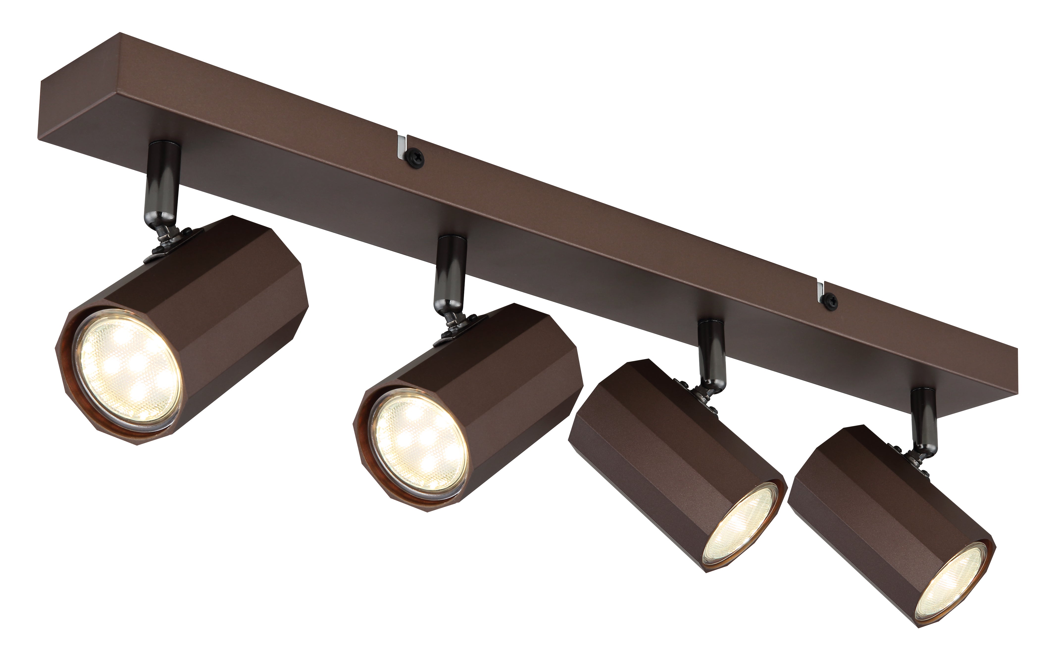 Spot métal couleur bronze mat, 4x GU10 | Leroy Merlin