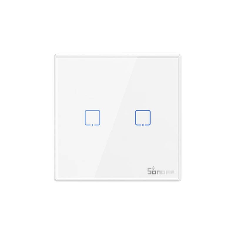 Sonoff T2EU2C-RF Interruptor De Pared Con Funcion Rf 433mhz 2 Botones ...