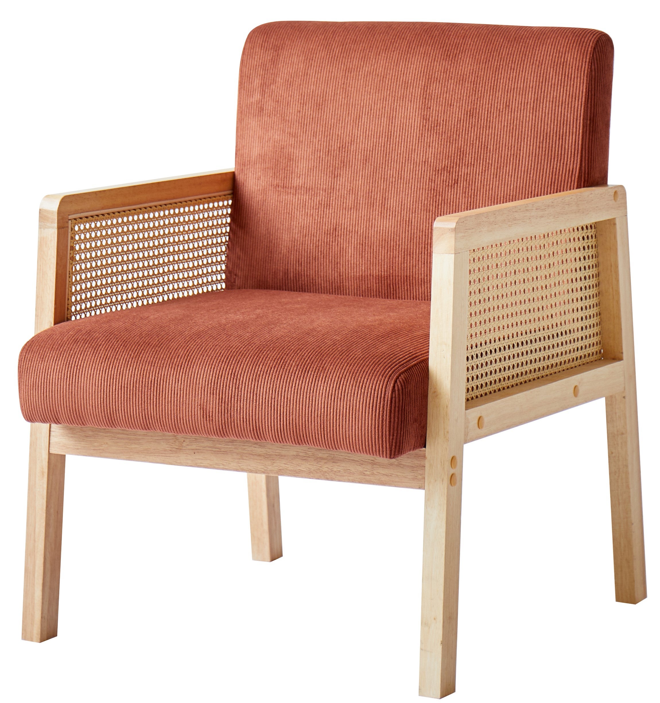 Nordlys - Fauteuil de Salon Scandinave avec Structure Bois et Cannage ...