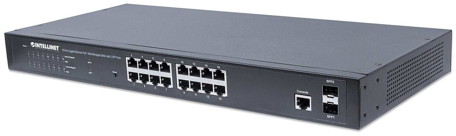 Switch géré Web Intellinet 16 ports Gigabit Ethernet PoE+ avec 2 ports ...