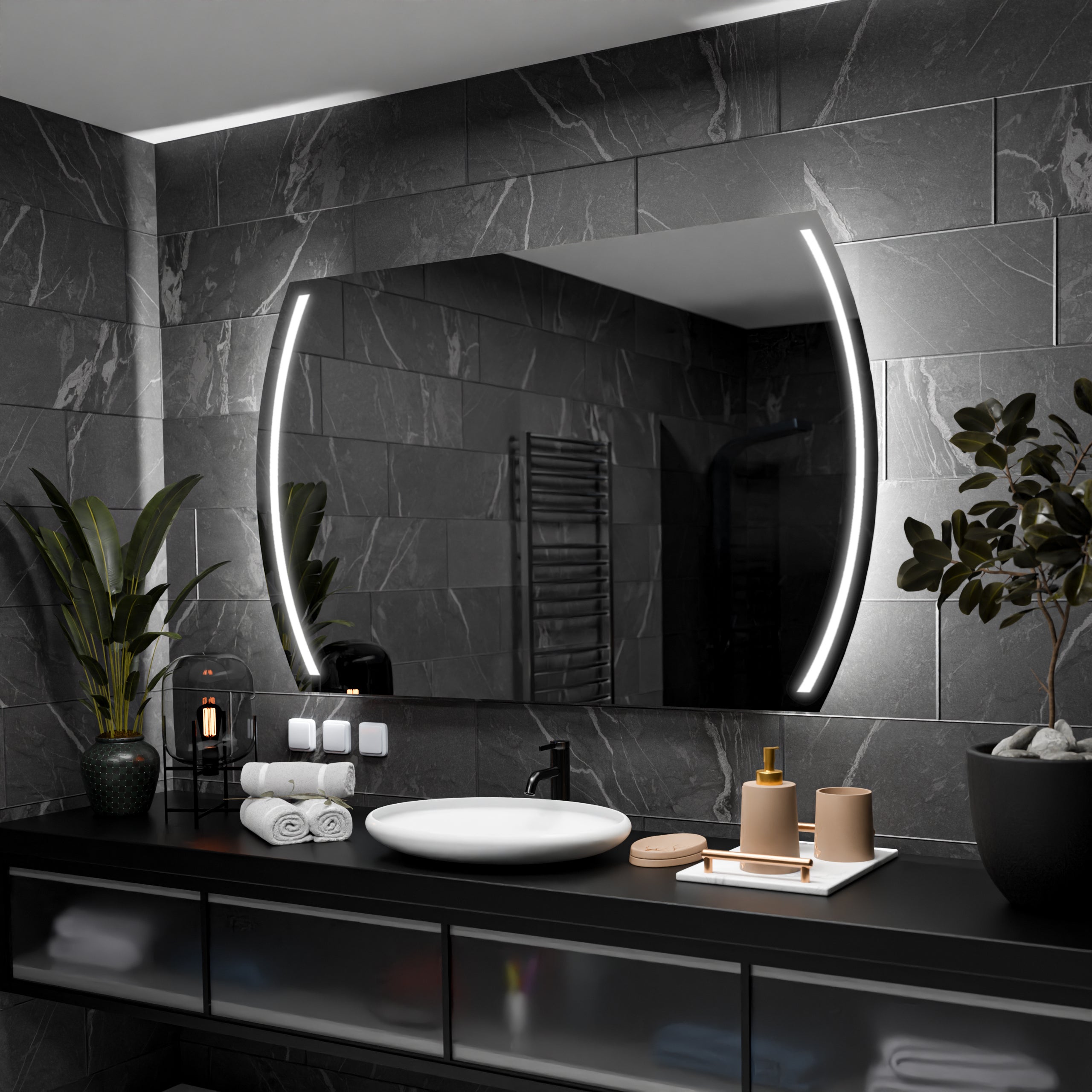 Miroir de salle de bain avec LED - Cairo - 190 cm x 80 cm | Leroy Merlin