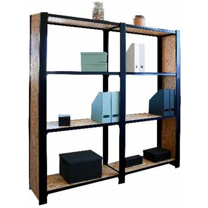 Estanteria OFFICLICK 4/300 WOOD 1600 ANTRACI/OSB + TAPAS 1500 - 8425437127786 - Simon Rack ...